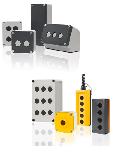 080TU1827-9P15C - Push-button box in PA + glass fibre 180x267x94, 15 ...